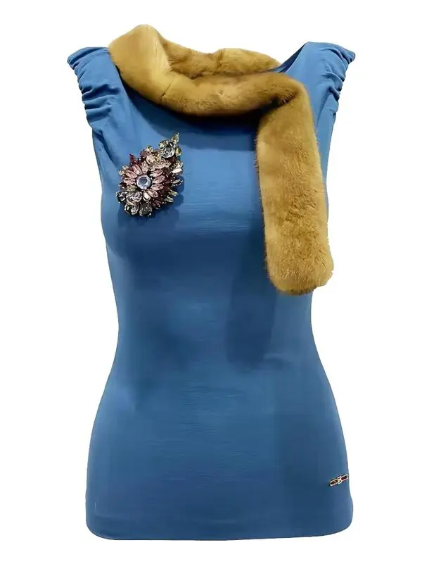 Dsquared2 Crystal-embellished Tank Top - Blue