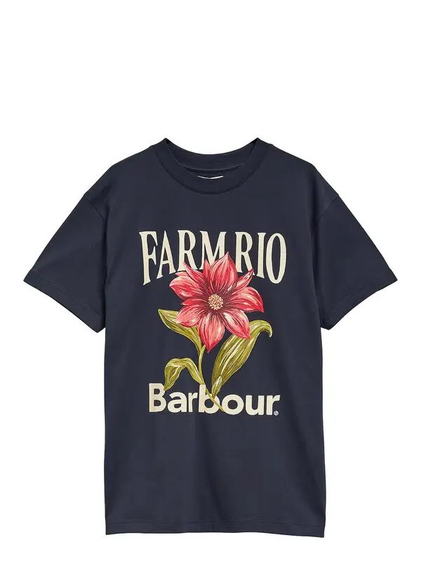 Barbour X Farm Rio Wildflower T-shirt - Blu