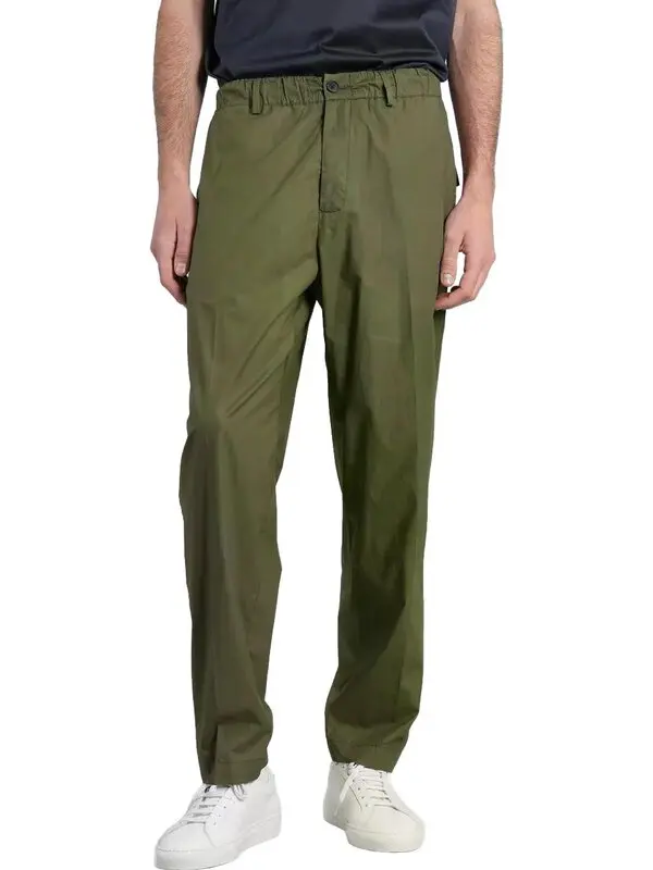 LOW BRAND Flap-pocket Trousers With Elasticated Waistband - Green
