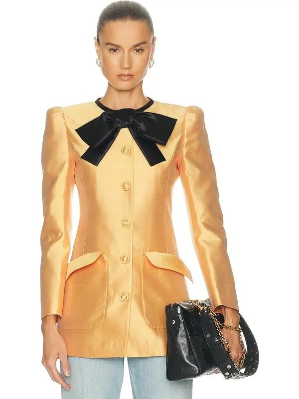 Valentino Garavani Shantung Coat - Melone & Nero