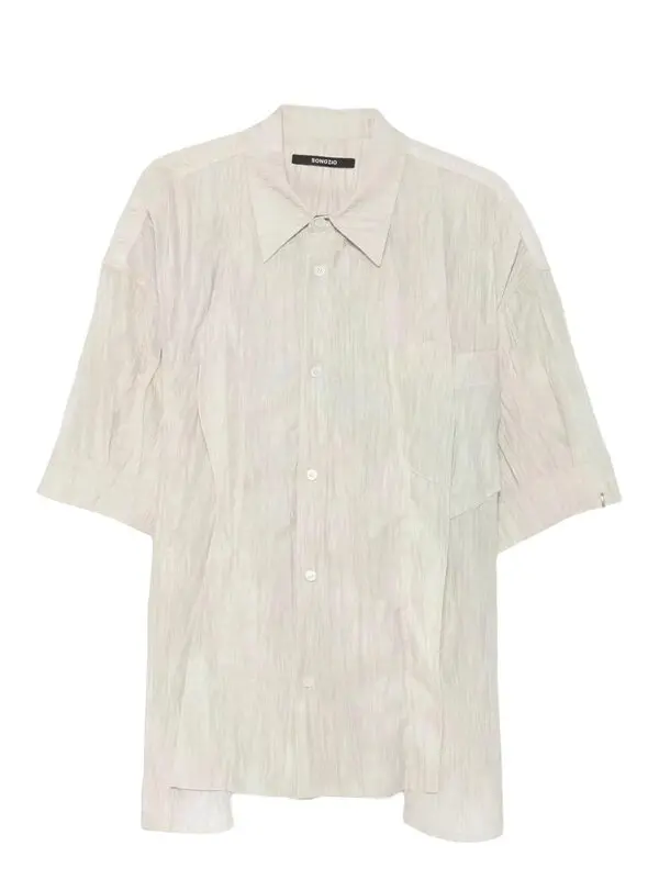 SONGZIO Polyptych Crinkled Texture Shirt - Neutrals