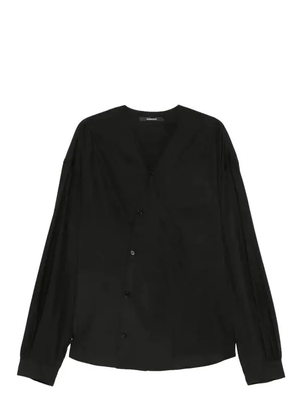 SONGZIO Hanbok Asymmetric-fastening Shirt - Black