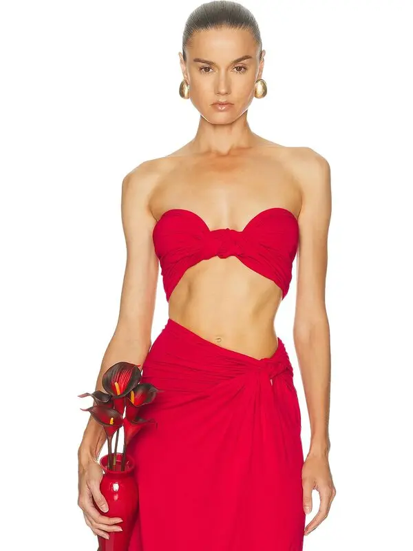 SID NEIGUM Braid Bandeau Top - Red