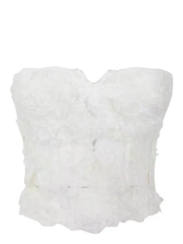 Ermanno Scervino Lace-embroidered Strapless Top - White