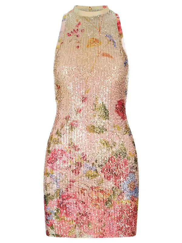 Roberto Cavalli Miami Flowers Sleeveless Dress - Pink