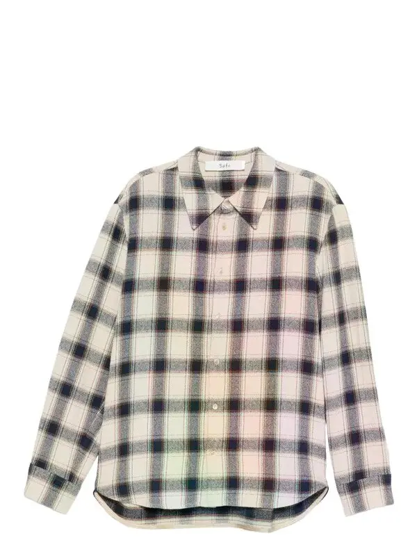 Séfr Wes Check-pattern Long-sleeve Shirt - Neutrals