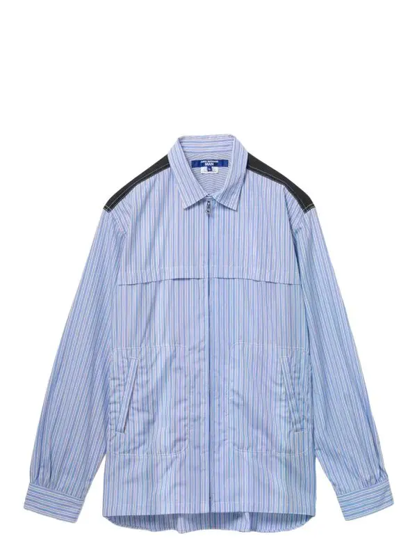 Junya Watanabe Striped Panelled Shirt - Blue