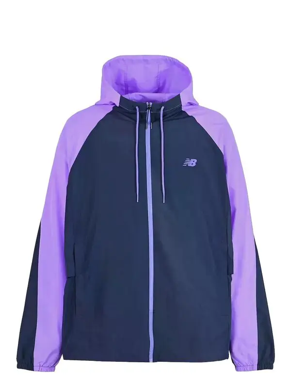 NEW BALANCE Colour-block Hooded Jacket - Blue