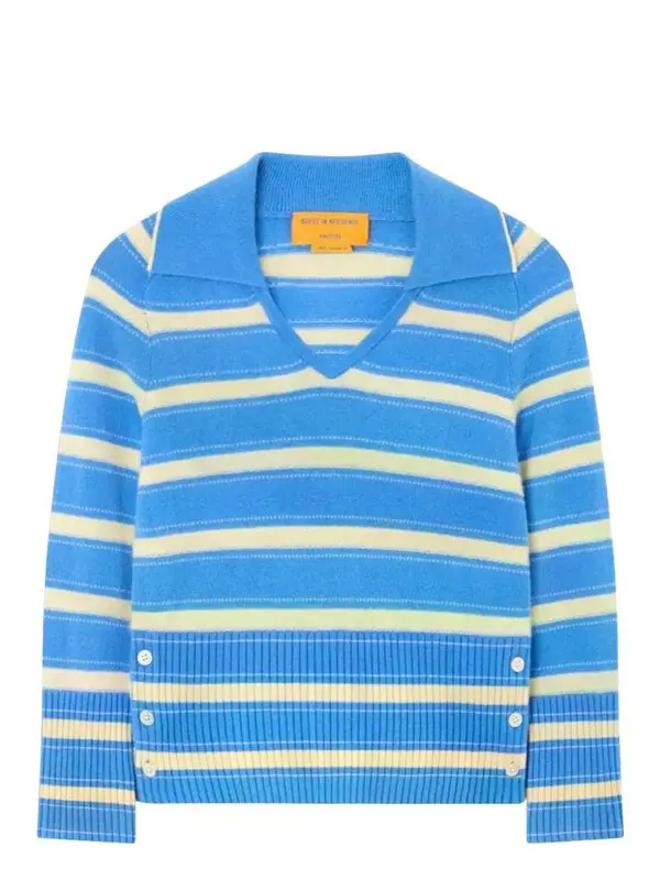 Guest In Residence Cashmere Striped Sweater - Blue