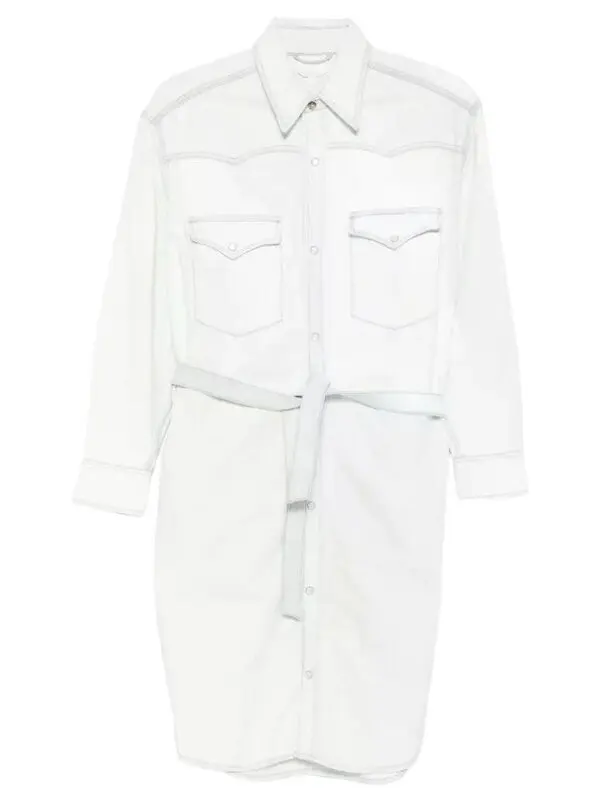 A.p.c. Tie-fastening Shirt Mini Dress - White