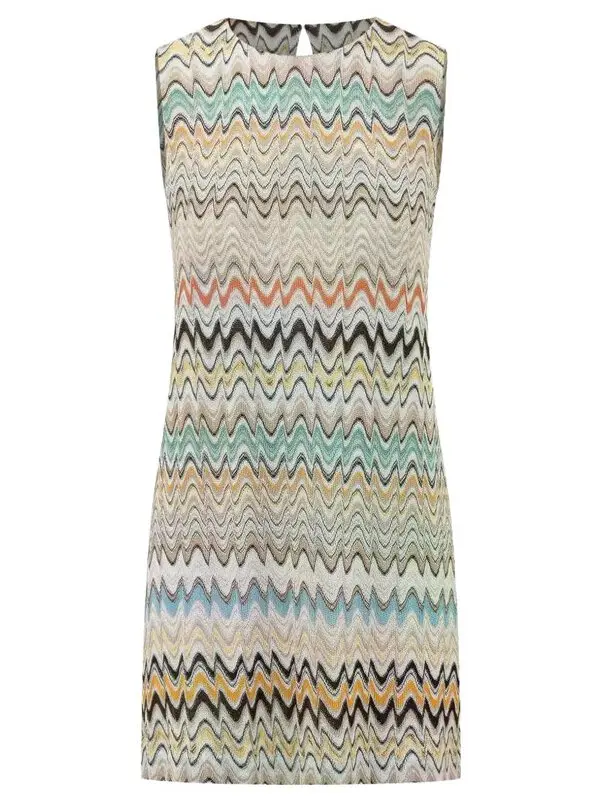 Missoni Zigzag-knit Sleeveless Mini Dress - Neutrals