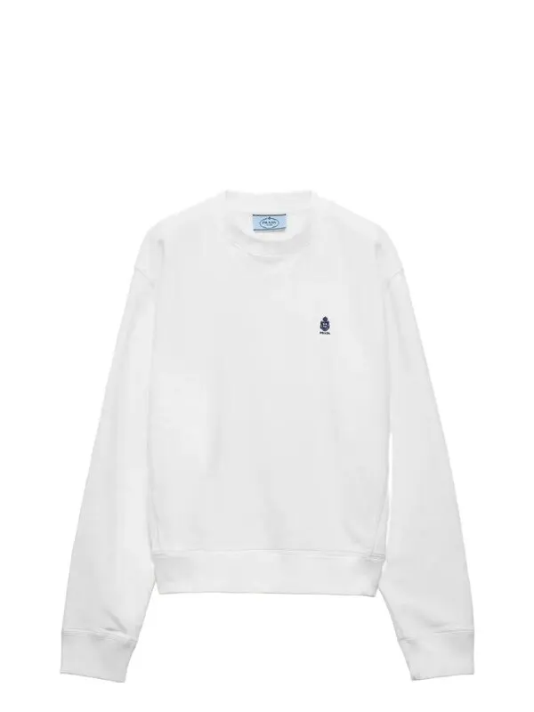 Prada Crew-neck Cotton Sweatshirt - White