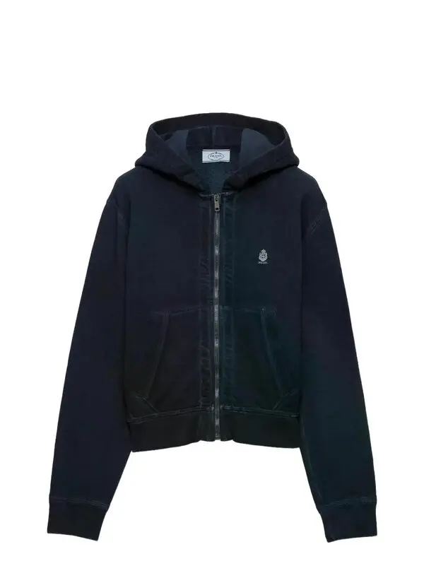 Prada Cotton Hoodie Jacket - Blue