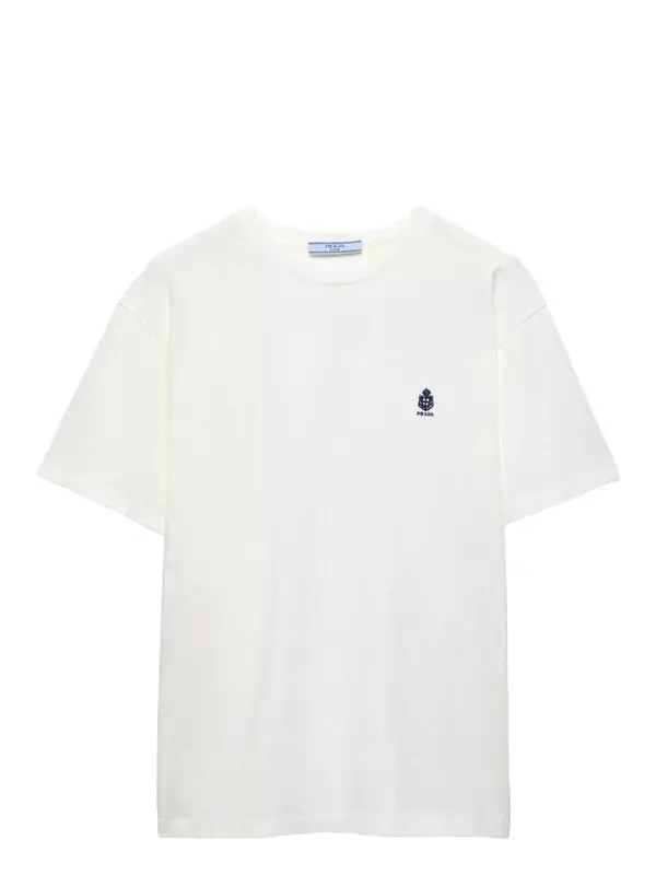 Prada Garment-dyed Jersey T-shirt - White
