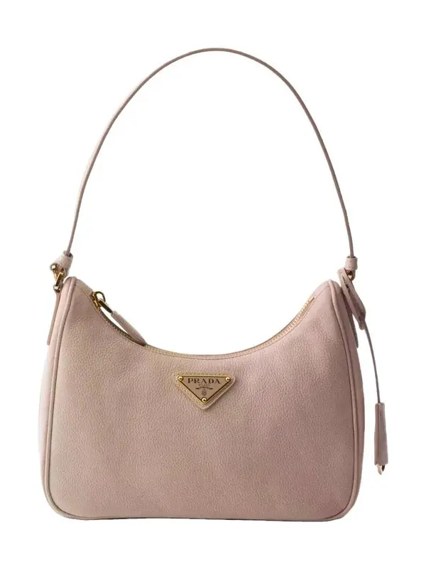 Prada Re-edition 2005 Nubuck And Saffiano Leather Mini-bag - Pink