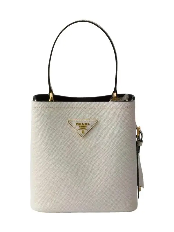 Prada Panier Mini Saffiano Leather Bag - Grey