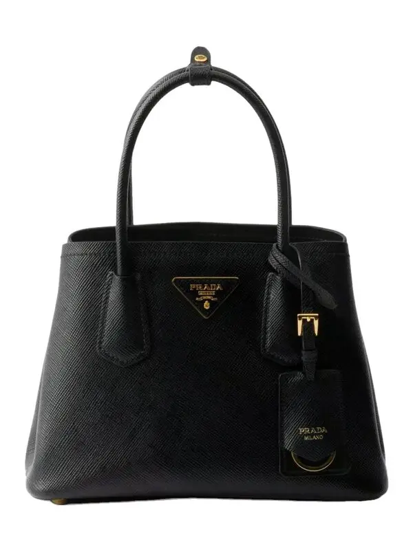 Prada Small Saffiano Leather Double Bag - Black