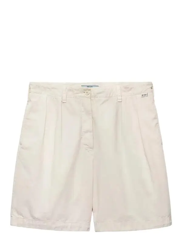 Prada Gabardine Bermuda Shorts - Neutrals