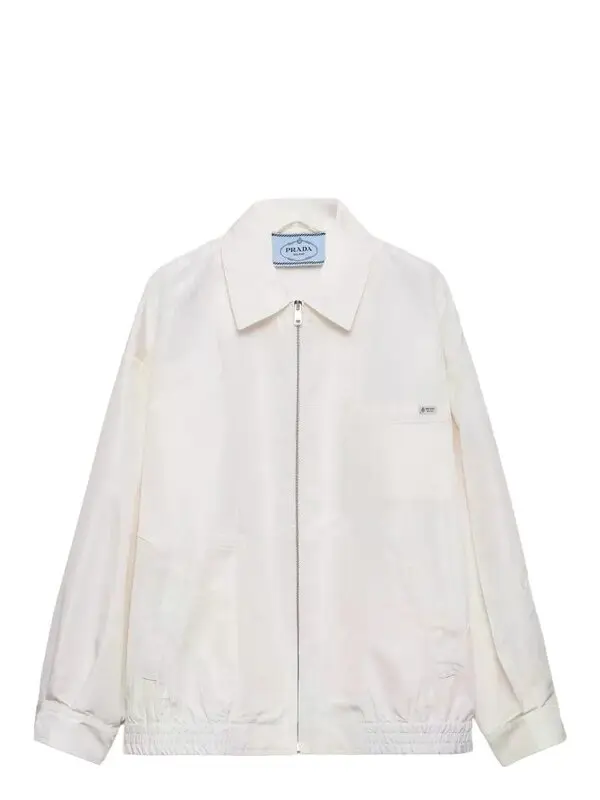 Prada Silk Faille Blouson Jacket - Neutrals