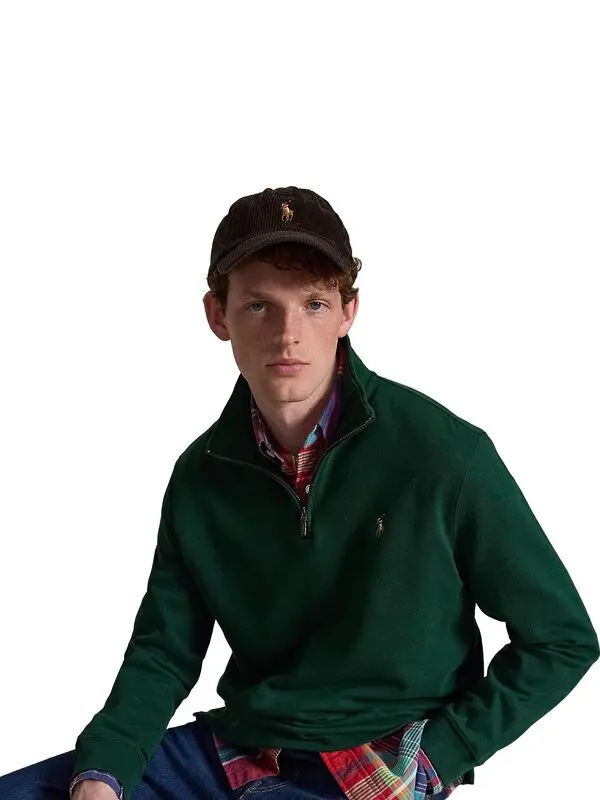 Ralph Lauren Estate-rib Quarter-zip Pullover - Moss Agate