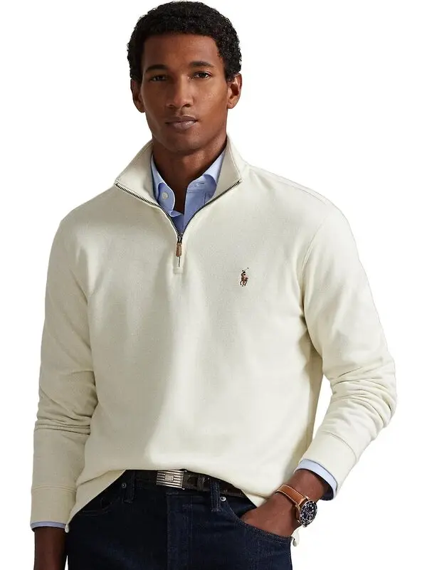 Ralph Lauren Estate-rib Quarter-zip Pullover - Parchment Cream