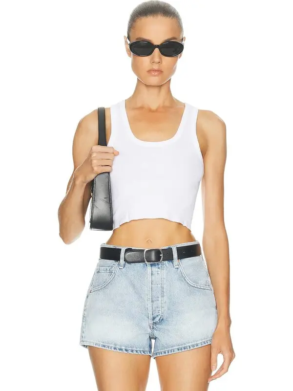 RE/DONE Cropped 60s Tank - Optic White