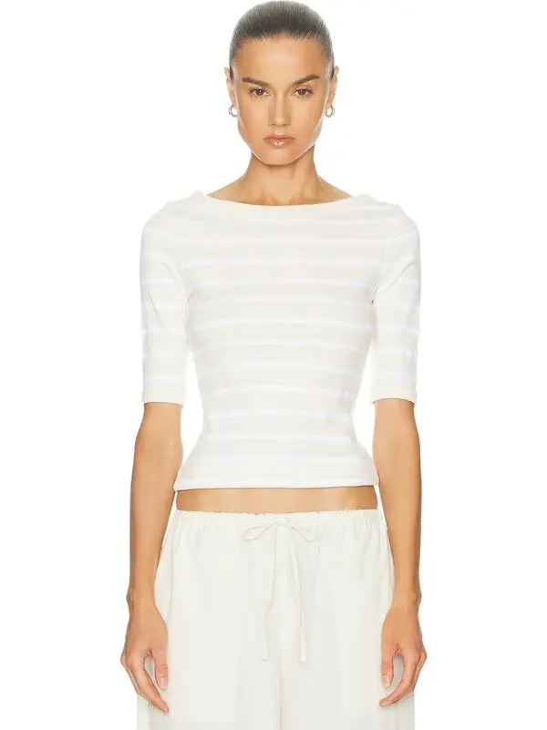 Citizens Of Humanity Boatneck Slim Tee - Brulee Stripe