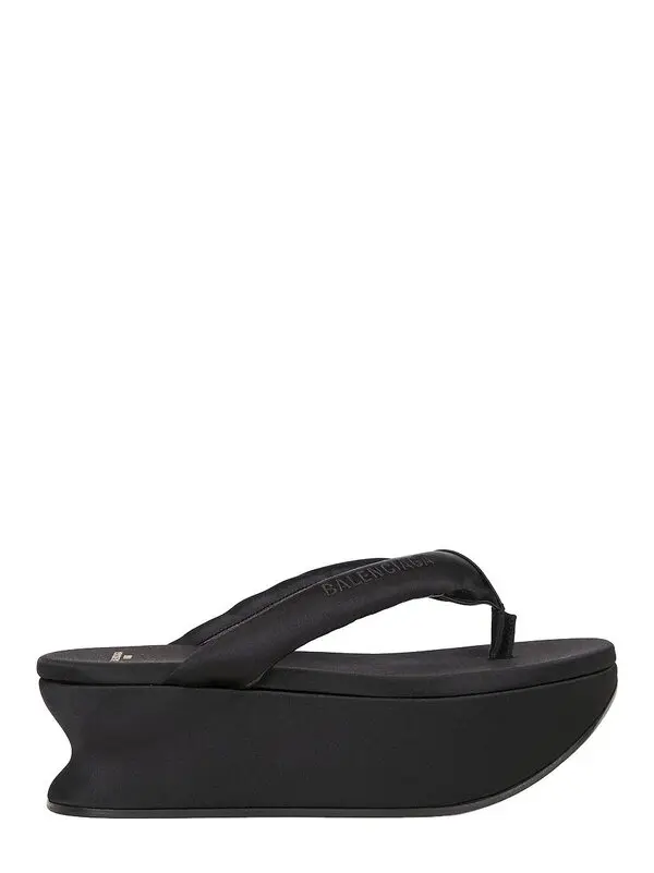 Balenciaga Gaeta Thong Wedge Sandal - Black