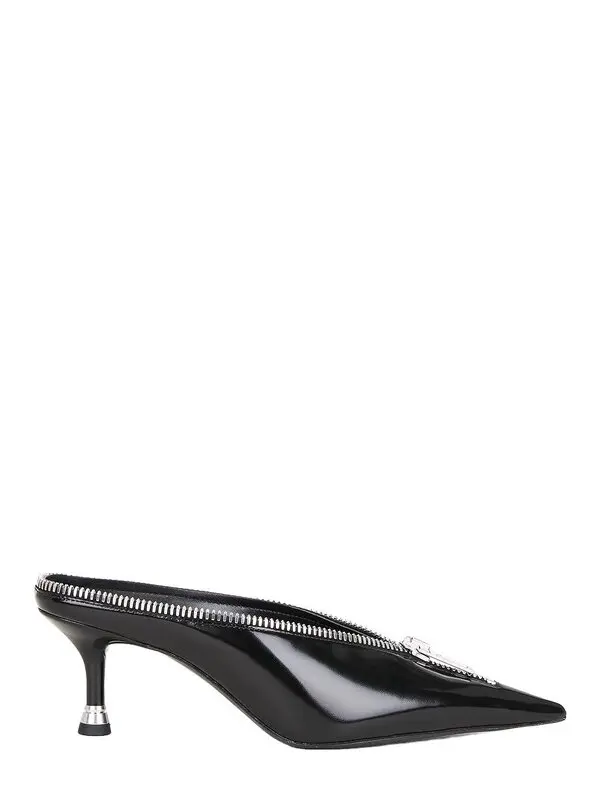Alexander Wang Akila Zip Closed Toe Mule - Black