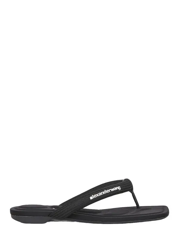 Alexander Wang Jenna Tubular Flat Thong Sandal - Black