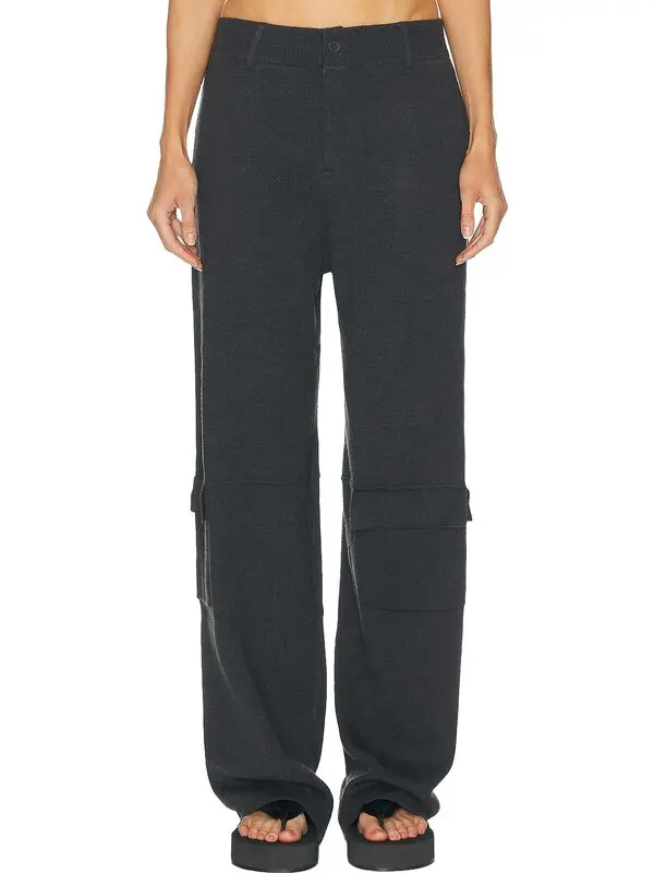 AYA MUSE Knit Cargo Pants - Charcoal