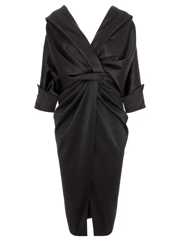 ACOB À PORTER Draped Midi Dress - Black