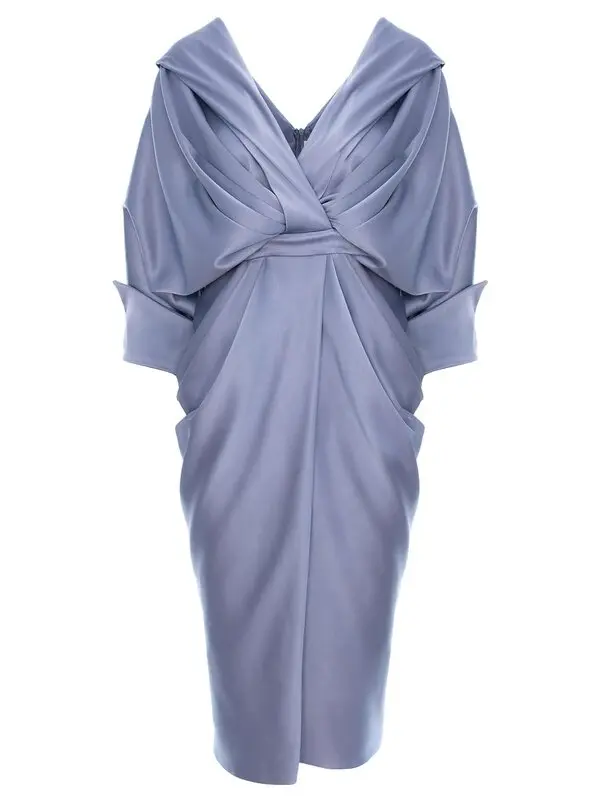 ACOB À PORTER Draped Midi Dress - Grey