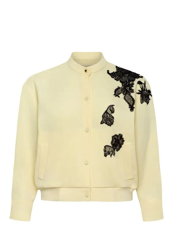 Hellessy Lazlo Lace Crepe Cinched Blouse - Yellow