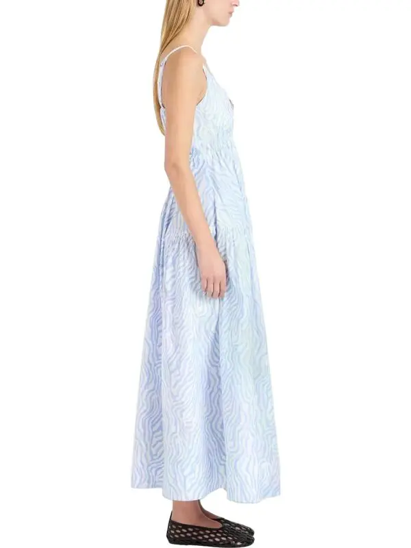 Proenza Schouler White Label Michelyn Zebra-print Maxi Dress - Blue