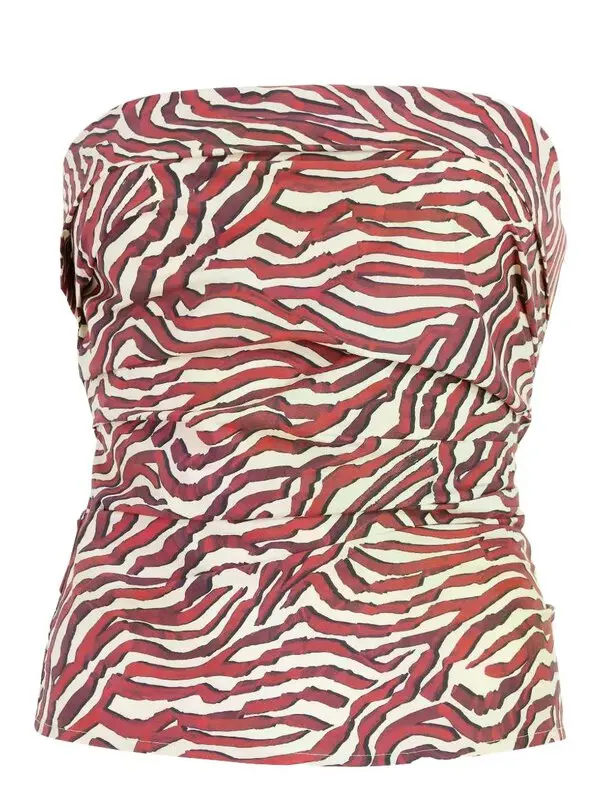 Proenza Schouler White Label Maisy Strapless Poplin Top - Red
