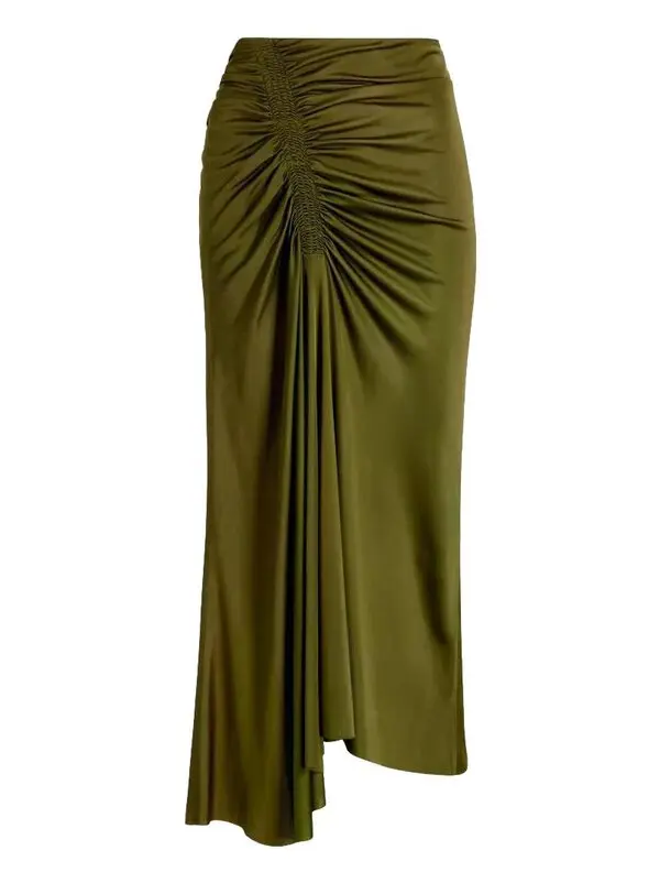 Proenza Schouler Naia Ruched Midi Skirt - Green