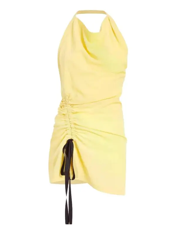 Proenza Schouler Melia Ruched Halterneck Top - Yellow