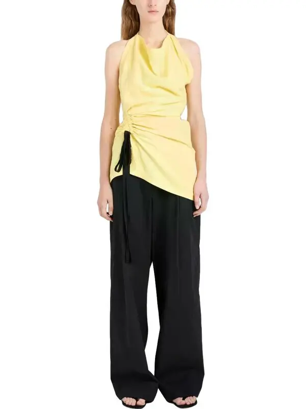 Proenza Schouler Melia Ruched Halterneck Top - Yellow