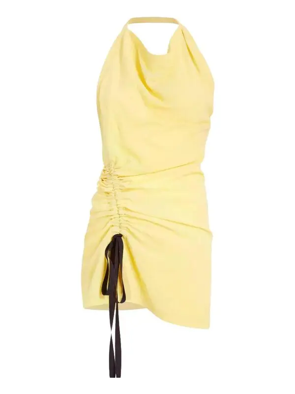 Proenza Schouler Melia Ruched Halterneck Top - Yellow