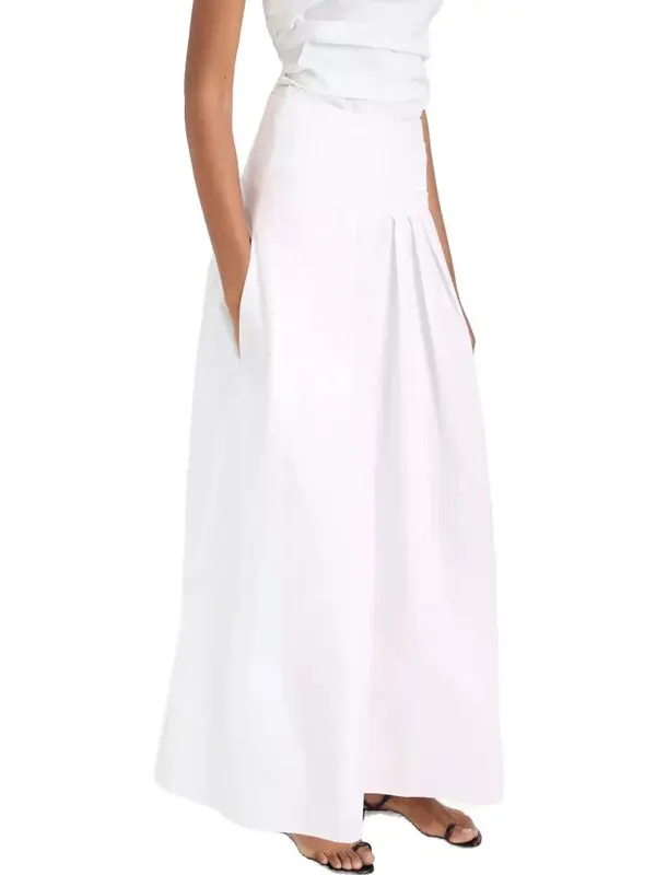 Proenza Schouler White Label Nessa Pleated Poplin Maxi Skirt - White