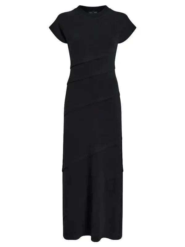 Proenza Schouler Hilma Tiered Jersey Midi Dress - Black