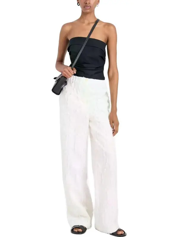 Proenza Schouler White Label Shilo Frayed-jacquard Trousers - White