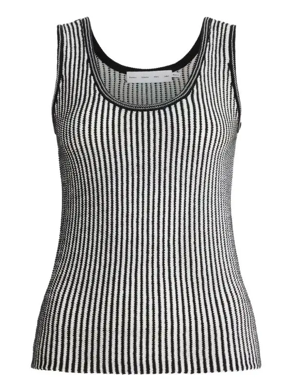 Proenza Schouler White Label Stripe-pattern Rib-knit Top - Black