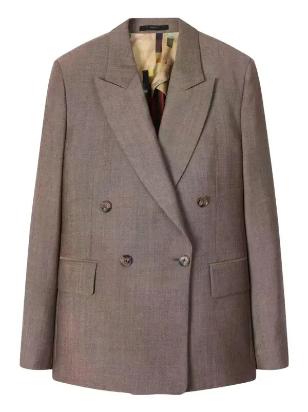 Paul Smith Double-breasted Wool Blazer - Brown