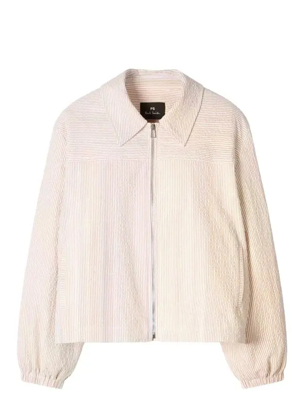 Paul Smith Seersucker Striped Jacket - Neutrals