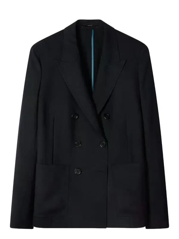 Paul Smith Wool Double-breasted Blazer - Blue