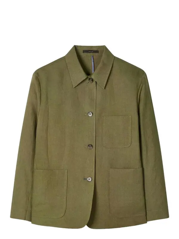Paul Smith Patch-pocket Linen Jacket - Green