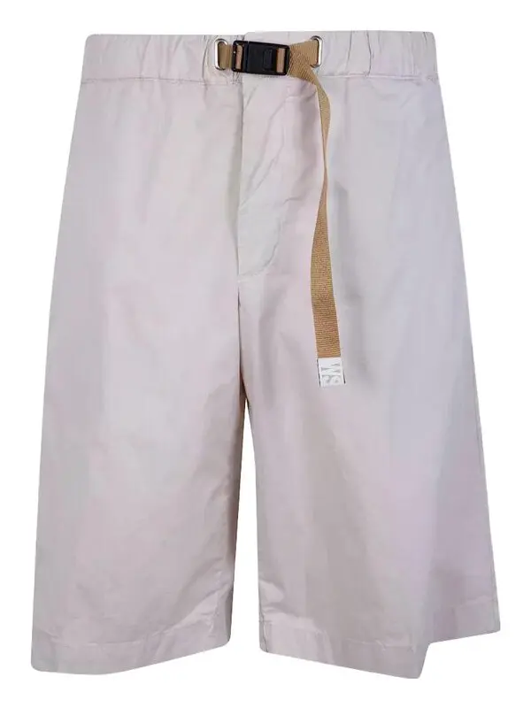 WHITE SAND Belted Cotton Shorts - Neutrals