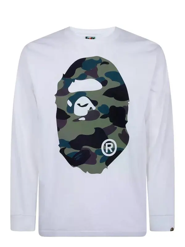 A BATHING APE Camo-print Long-sleeve T-shirt - White